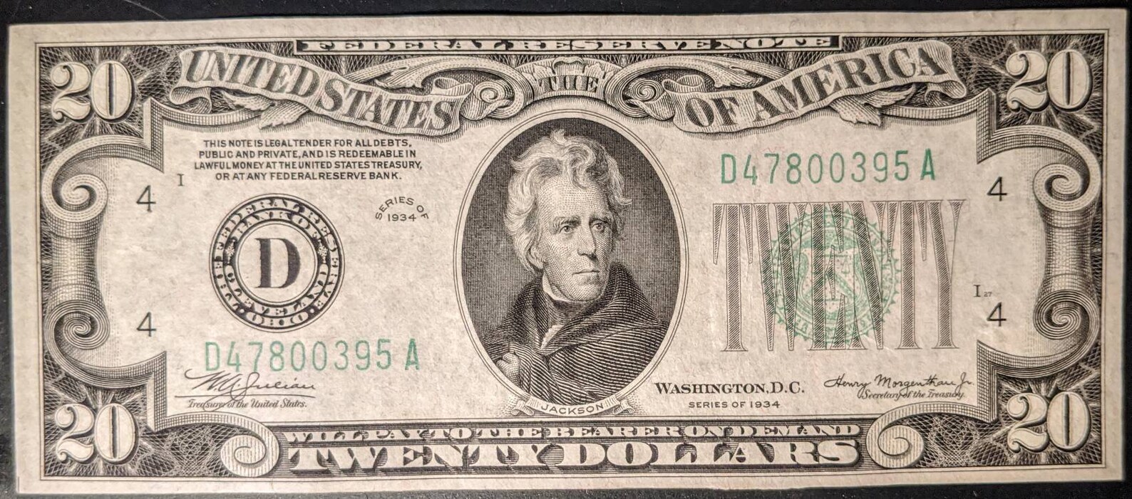 1934 Higher Grade Federal Reserve Cleveland Twenty Dollar Bill - Etsy