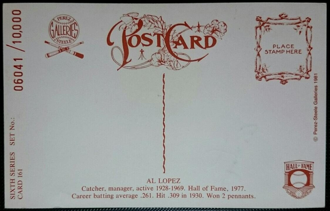 Signed Al Lopez Perez Steele Baseball Hall of Fame Postcard - Etsy