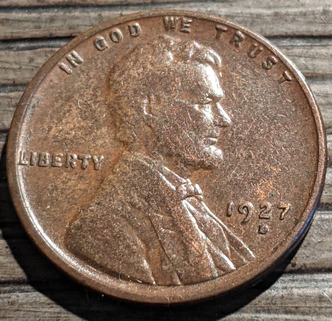 1927D Brown Roaring Twenties Lincoln Wheat Cent Antique Vintage Tough ...