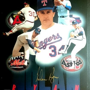 SALE Antique Vintage Autographed Nolan Ryan Hall of Fame Major League ...