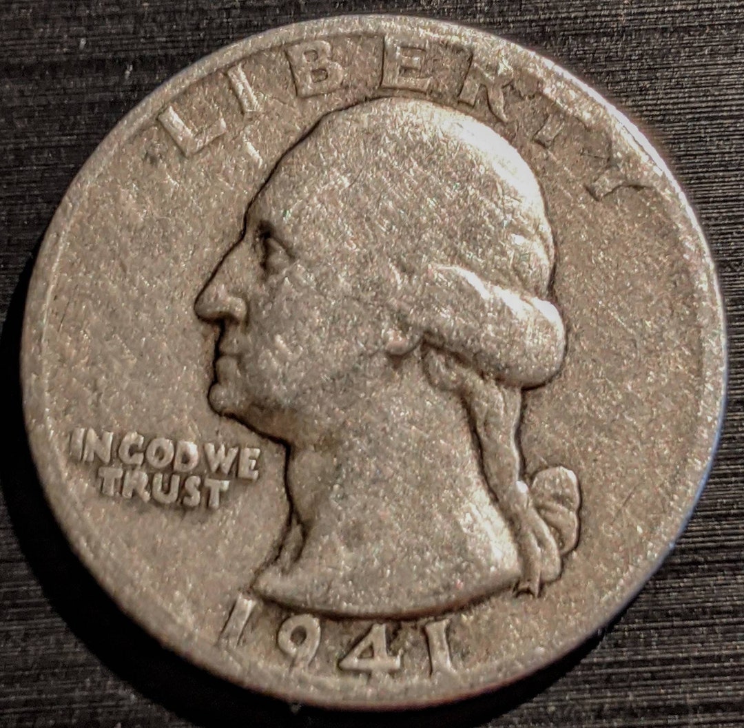 1941-S Solid Grade Silver Washington Quarter Piece Antique Authentic ...