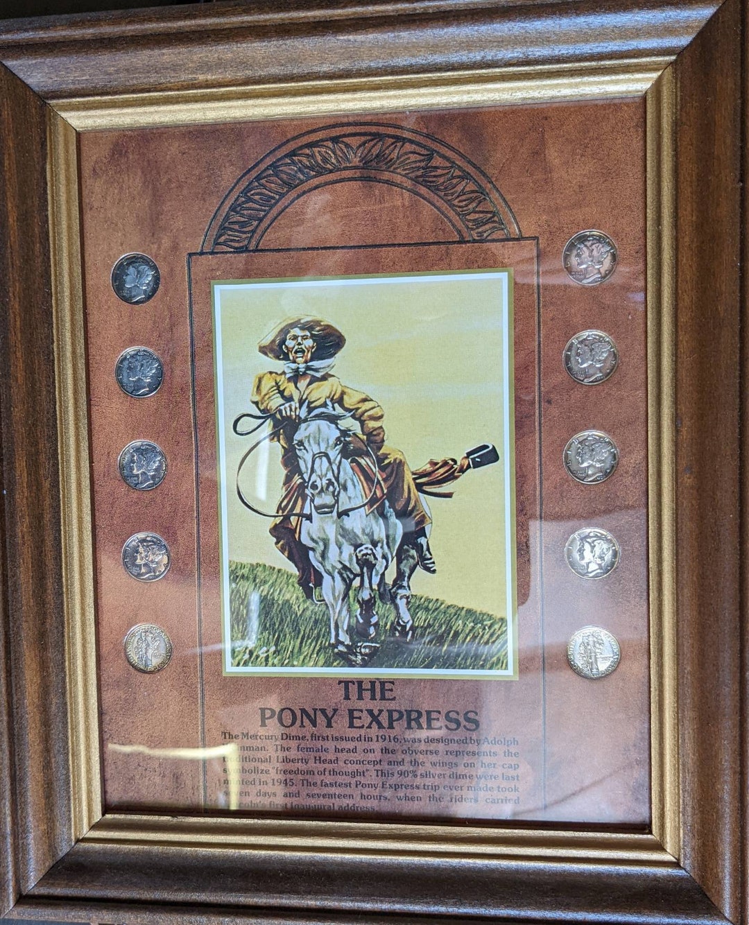Framed 12 X 10 Coin Set Pony Express Silver Mercury Dime Ten - Etsy