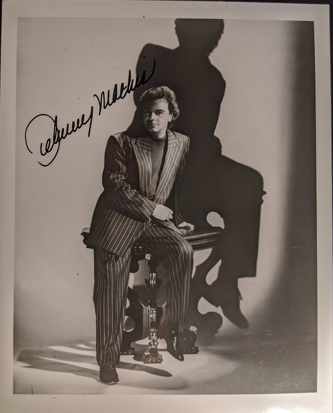Vintage Johnny Mathis Singer Signed 8x10 Autographed Classic Black and ...