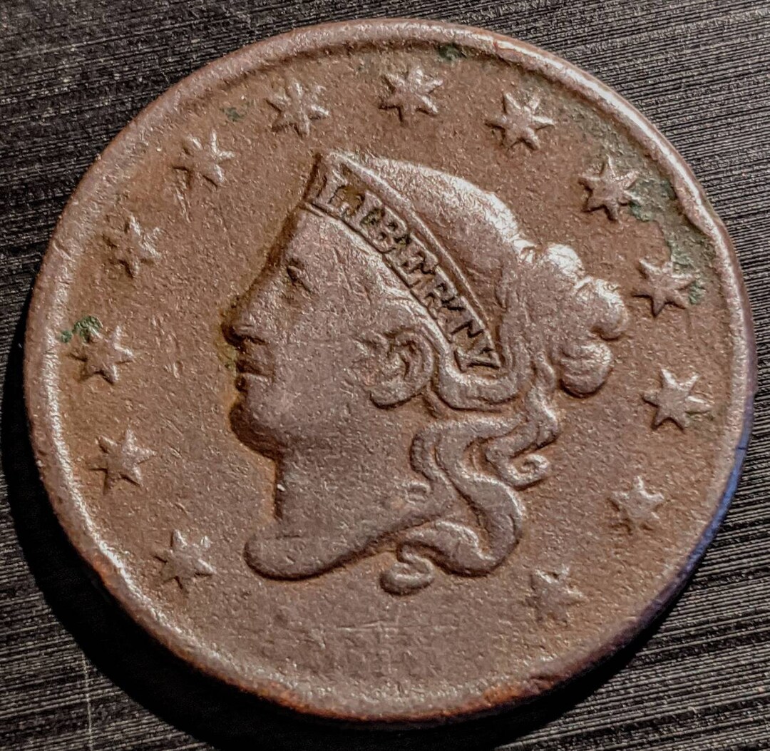 Vintage 1833 Large Cent Matron Head Decent Grade Copper Piece Authentic ...