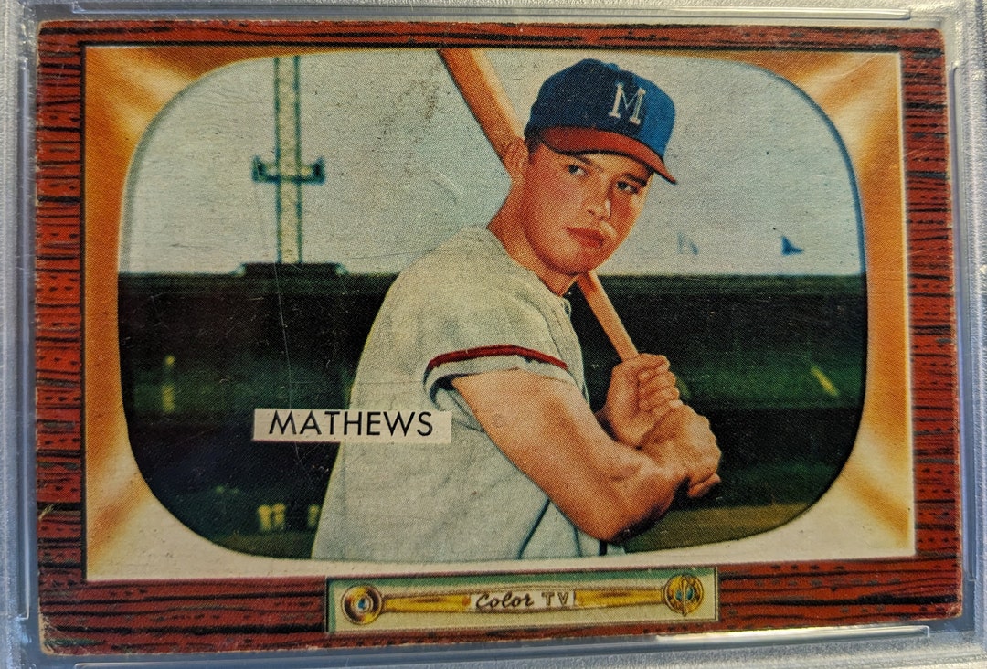 Authentic 1955 Bowman #103 Eddie Mathews Milwaukee Braves PSA 1.5 Nice ...