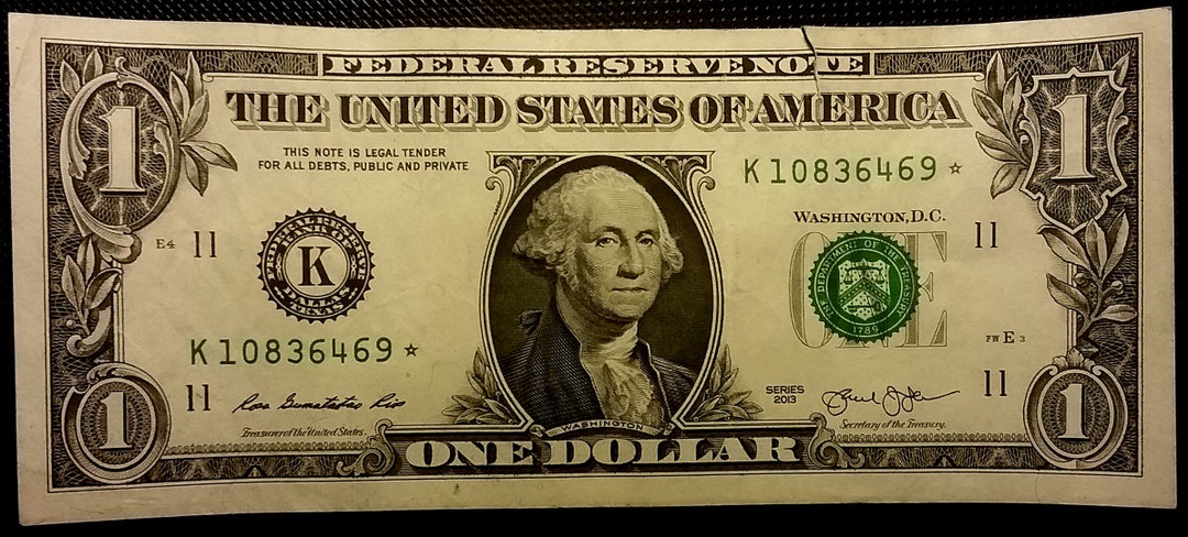 Vintage Solid Grade Circulated Star Note One Dollar Bill Green Seal ...