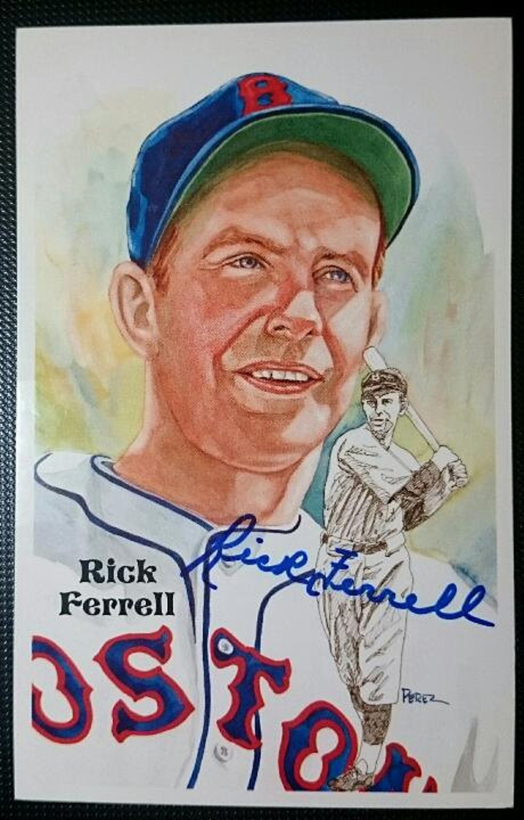 Signed Rick Ferrell JSA Perez Steele Baseball Hall of Fame Postcard ...