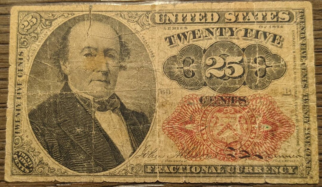 Vintage Circulated Grade 1874 Fifth Issue 25 Twenty Five Cents ...