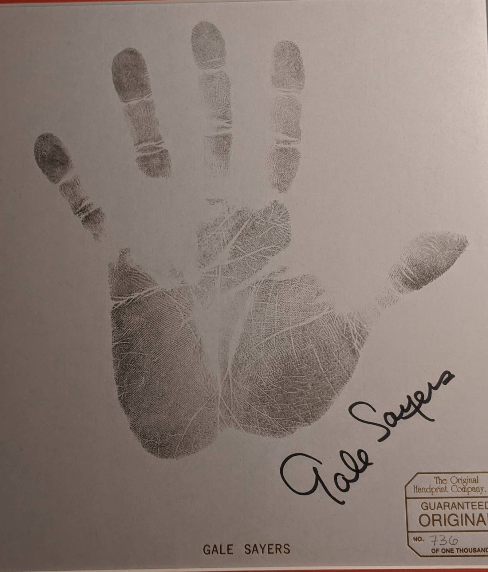 Rare Signed Hand Print Gale Sayers Chicago Bears Large 16 X 22 - Etsy