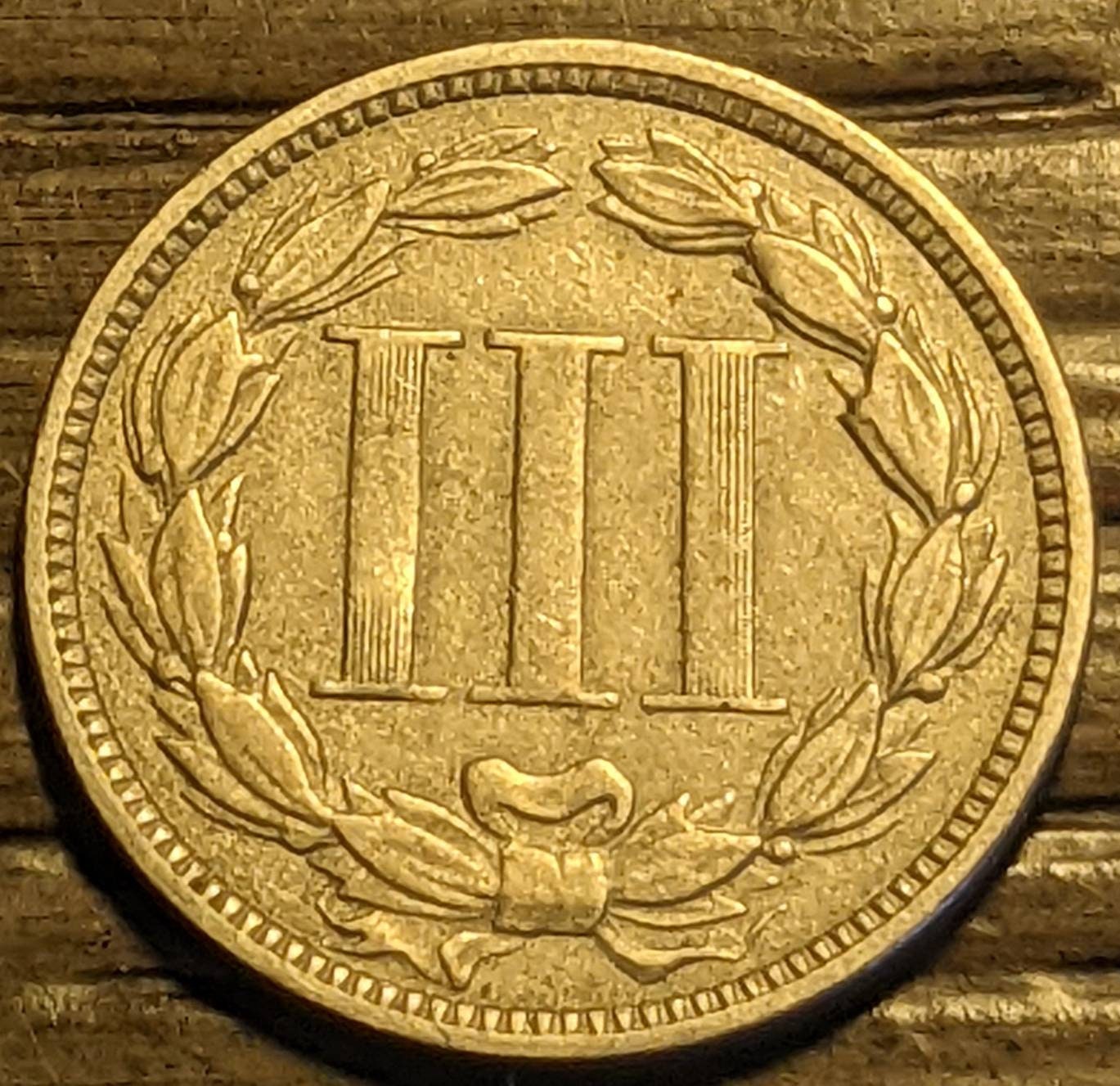 Antique 1867 Solid Grade Vintage Civil War Three 3 Cent Piece U.s. Cent ...