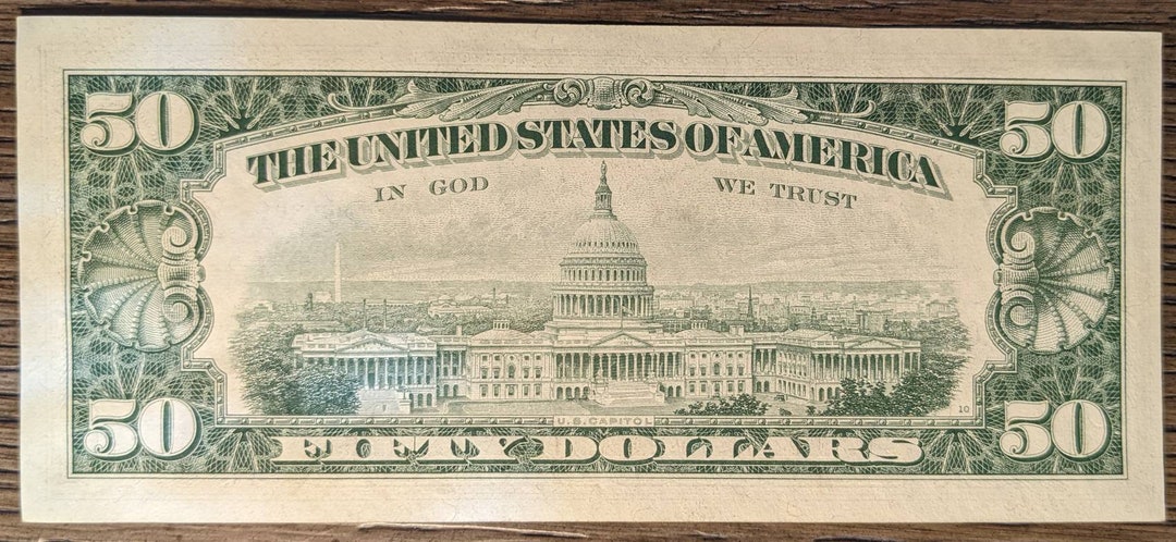 1963 A Error Alignment Crisp Fifty Dollar Note Chicago Higher Grade ...