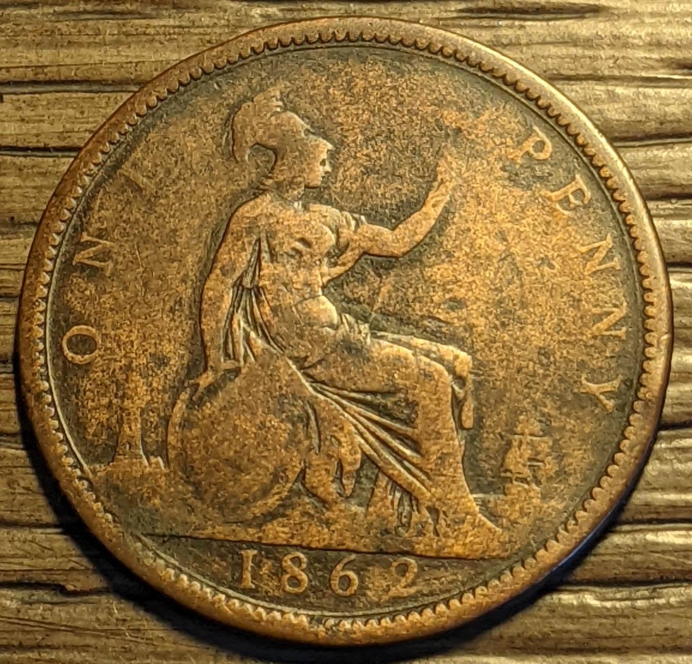 Beautiful Early 1862 Nice Grade and Patina Vintage Great Britain ...