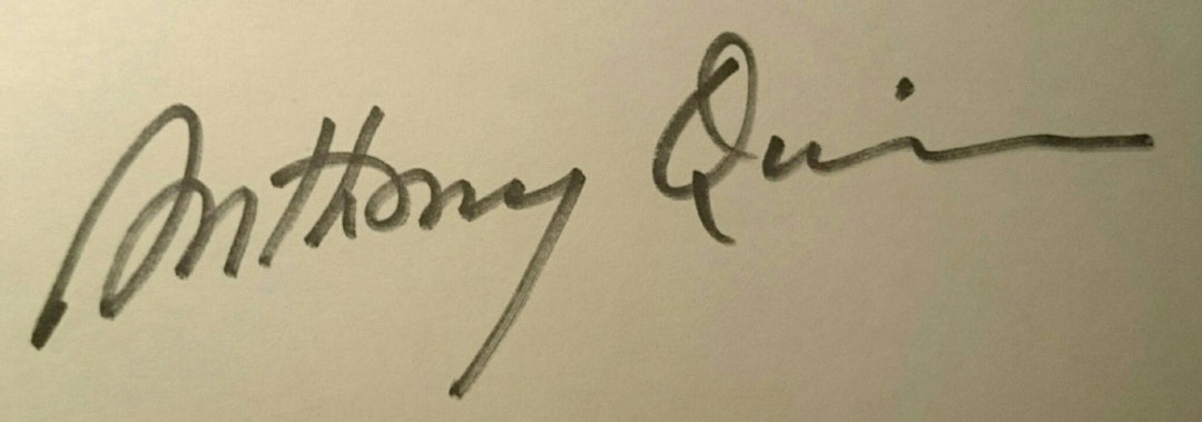 Signed Anthony Quinn 3x5 Card! Guaranteed Authentic Autograph Antique ...