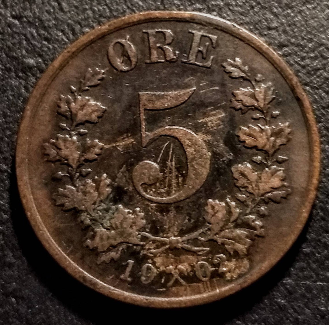 Rare 1902 Vintage Scarce Five 5 Ore Coin Crown Denmark Danmark - Etsy