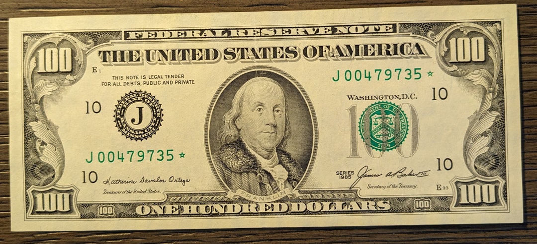 Scarce 1985 One Hundred Dollar Star * Note Crisp Uncirculated New York ...