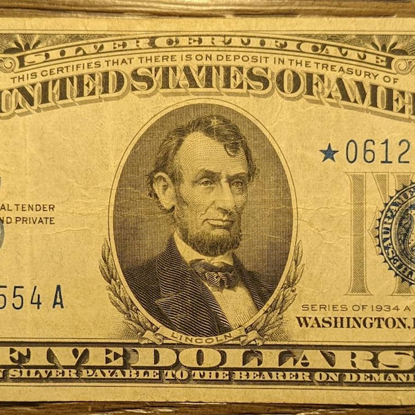 Five Dollar Bill With Star - Etsy