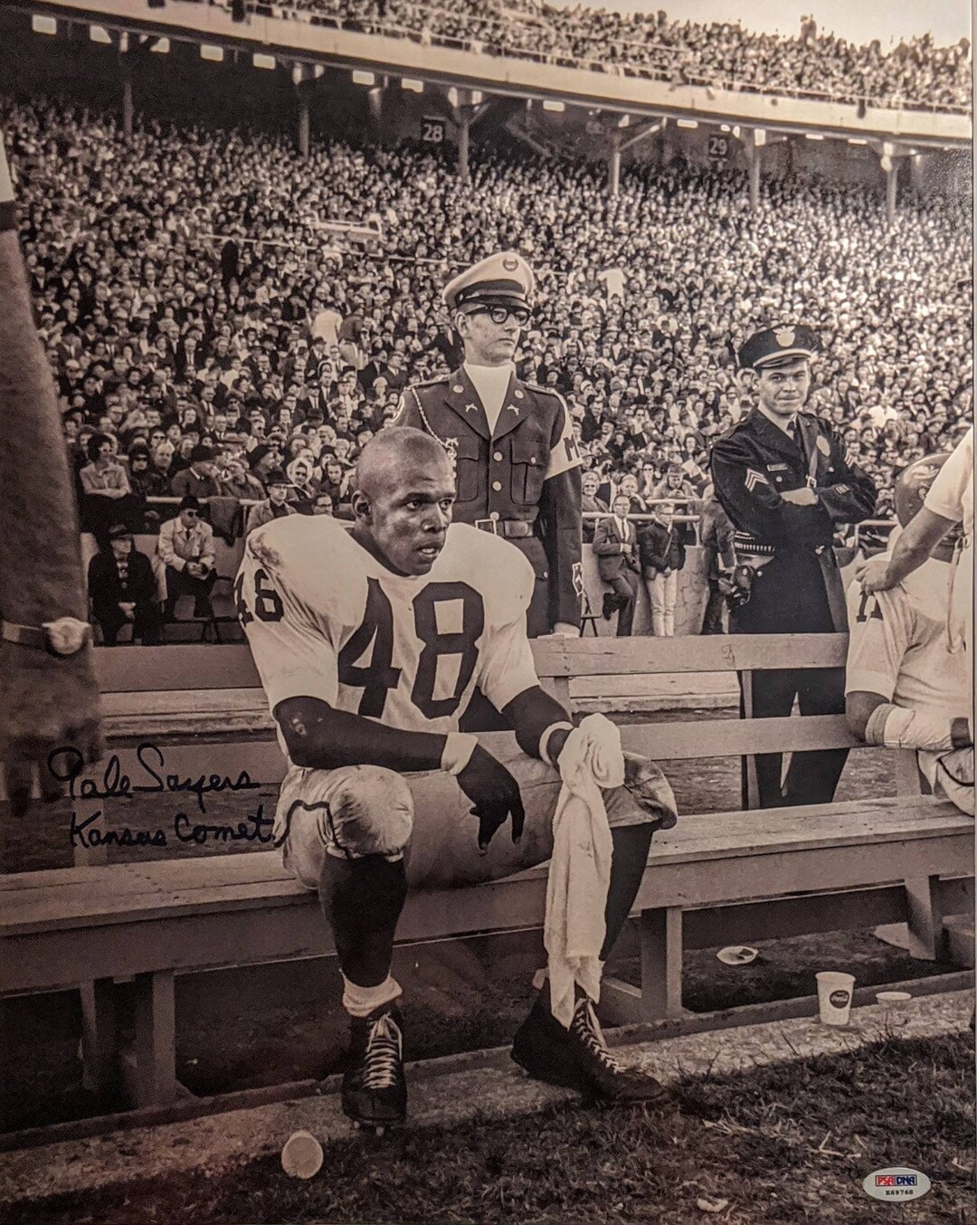 Rare Gale Sayers Kansas Comet Chicago Bears Large 22 X 26 Framed and ...