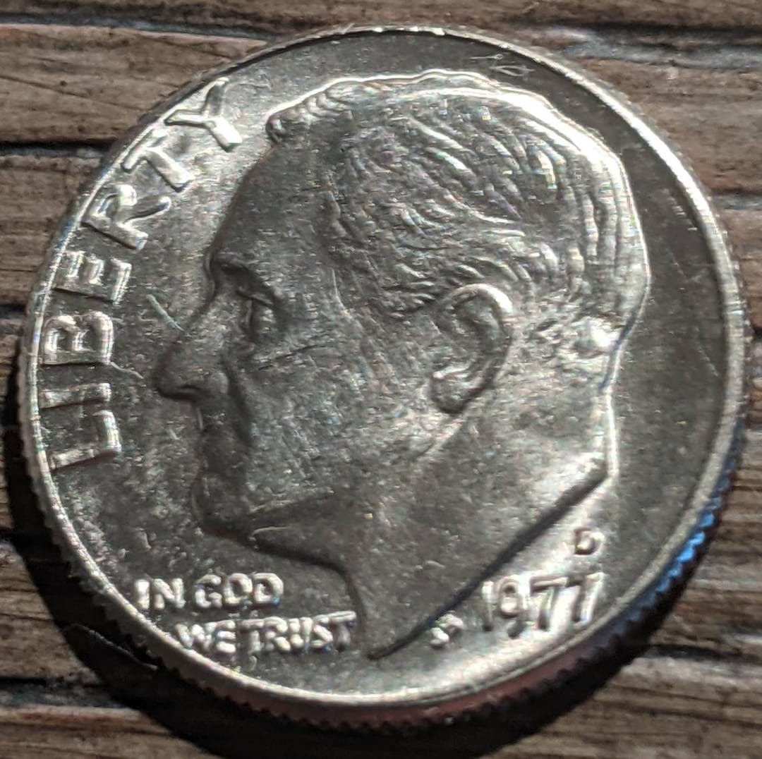 1977D Higher Grade Vintage Clad Roosevelt Dime Ten Cent Fdr From Roll ...
