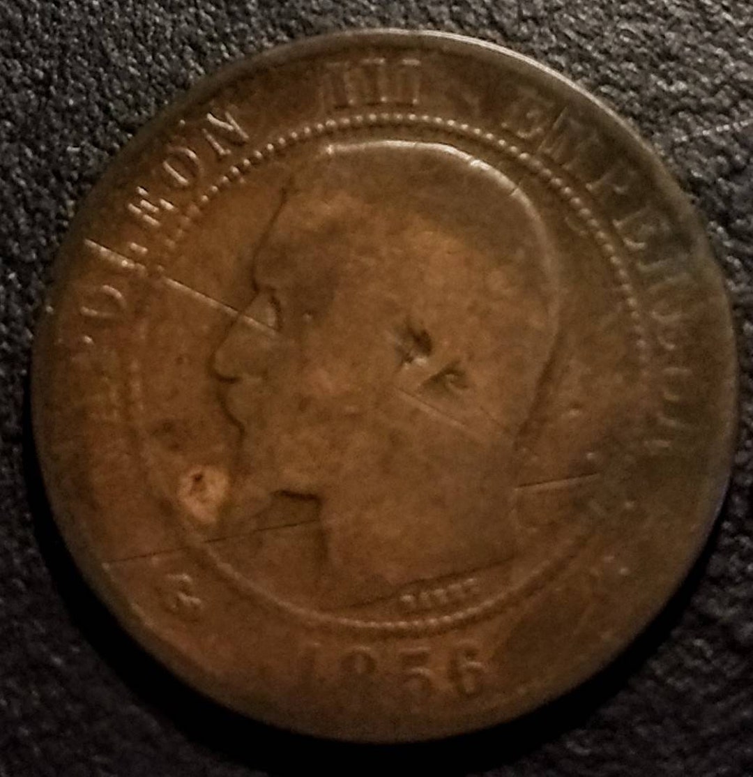 Vintage French 1856 NAPOLEON III France 10 Ten Dix Centimes Large ...
