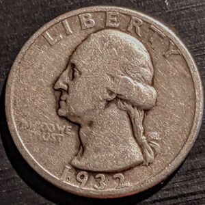 1932-D Key Date First Year Silver Washington Quarter Piece Antique ...