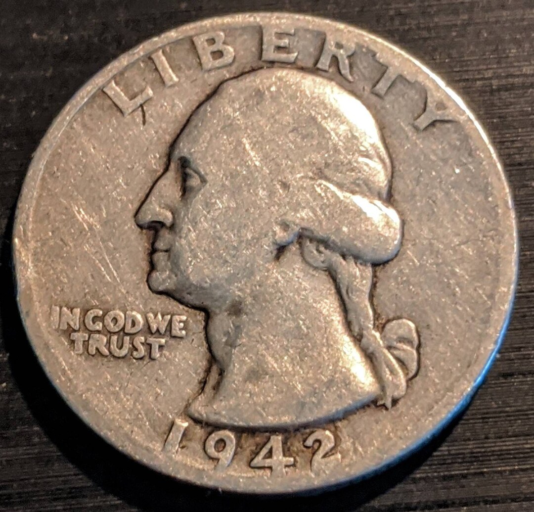 1942-S Solid Grade Silver Washington Quarter Piece Antique Authentic ...