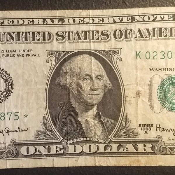 1963 One Dollar Bill - Etsy