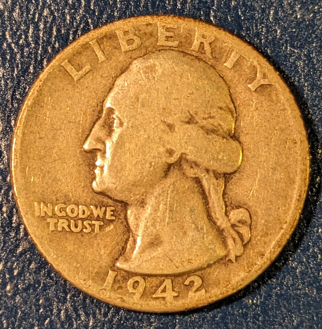 1942-D Solid Grade Silver Washington Quarter Piece Antique Authentic ...