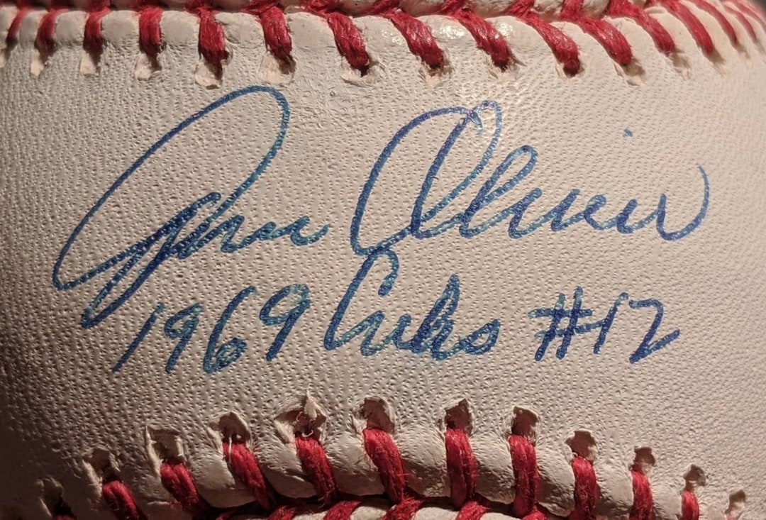 Signed Gene Oliver 1969 Cubs Vintage Autographed Major League Authentic ...