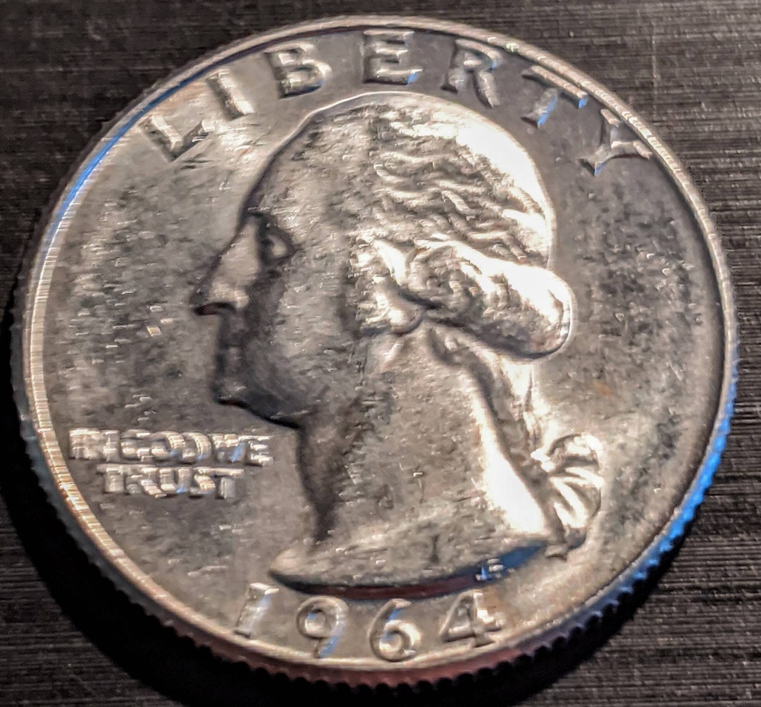1964-D High Grade Silver Washington Quarter Piece Antique Authentic ...