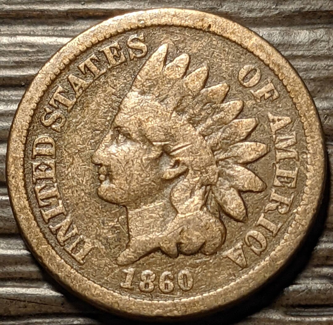 Vintage 1860 Civil War Period Solid Grade Indian Head Cent Authentic U ...