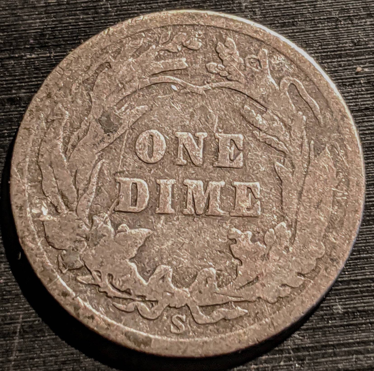 1910-S Antique Solid Date Vintage Silver Barber Dime Ten Cent Piece ...