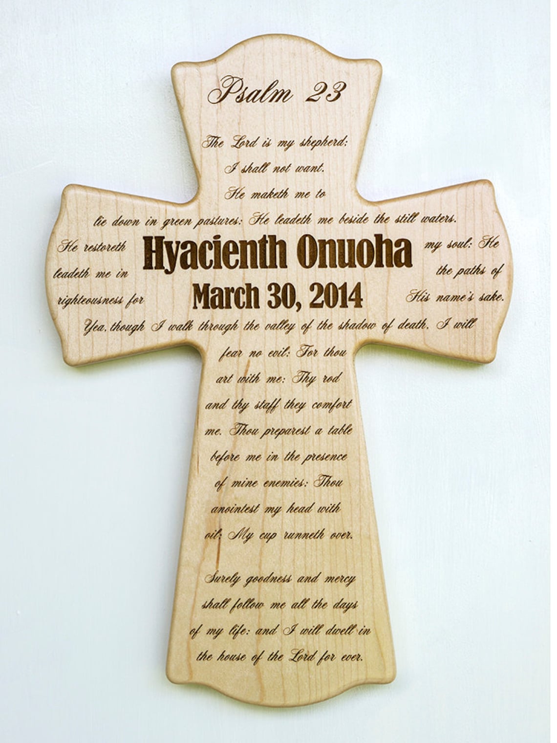 Psalm 23 Memorial Cross Wooden Cross Engraved Home Decor | Etsy