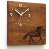 Solid Wood Wall Clock Tailoring Wood Laser Engraved Massive Wood Iroko ...