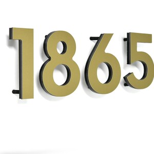 Modern House Numbers Letters - Gold Aluminum - Mailbox Numbers - Home ...