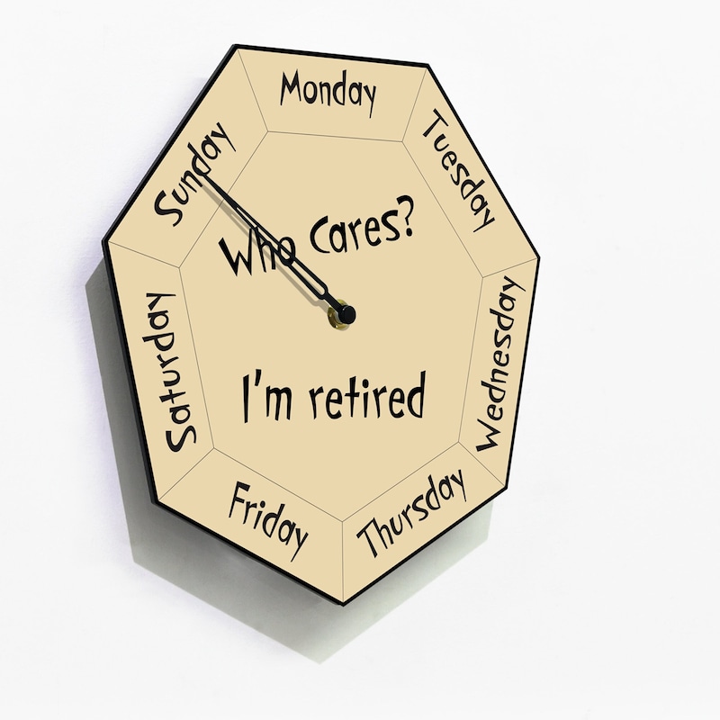 Retirement Clock With Days of the Week - Etsy