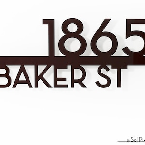 Modern House Numbers - Brown With Black Acrylic - Contemporary Street ...
