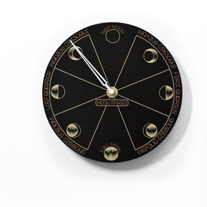 Moon Phase Wall Clock Lunar Cycle Round Moon Phase Tracker Celestial ...