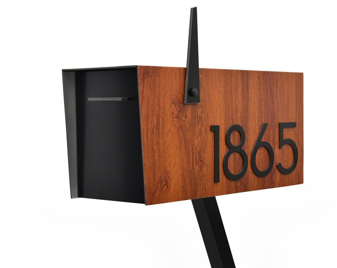 Barton Creek Mailbox Stand W/ Mailbox Included, Modern, Steel, Rust ...