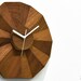 3D Daisy Clock - Solid Wooden Wall Clock - Massive Wood Iroko - Wood ...