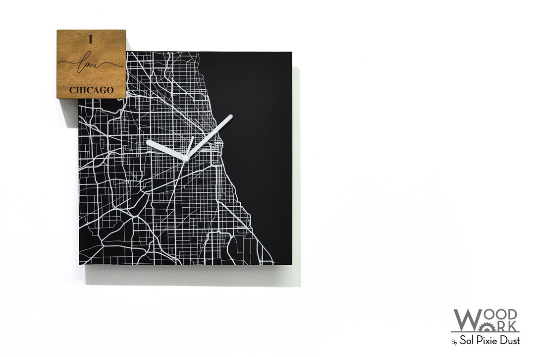 Modern Square Black Aluminum Wall Clock - Laser Engraved - Wall Mount ...