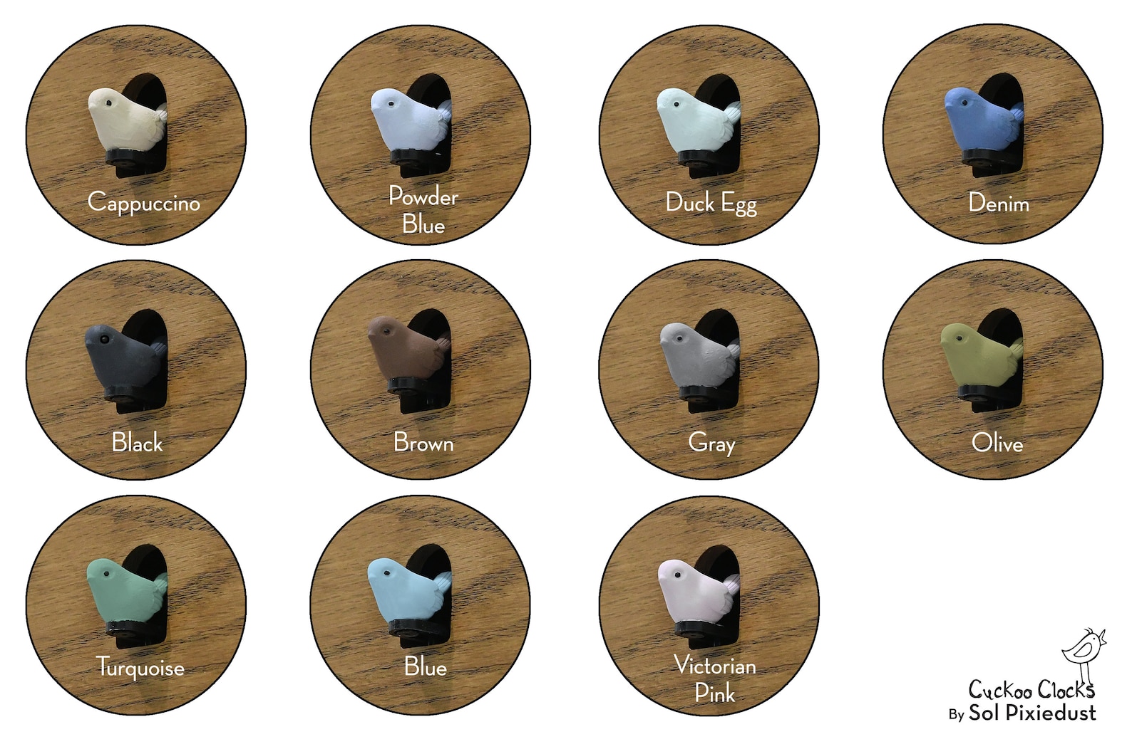 Modern Cuckoo Bird Time Box Clock - Natural Wood - Secret Compartment ...