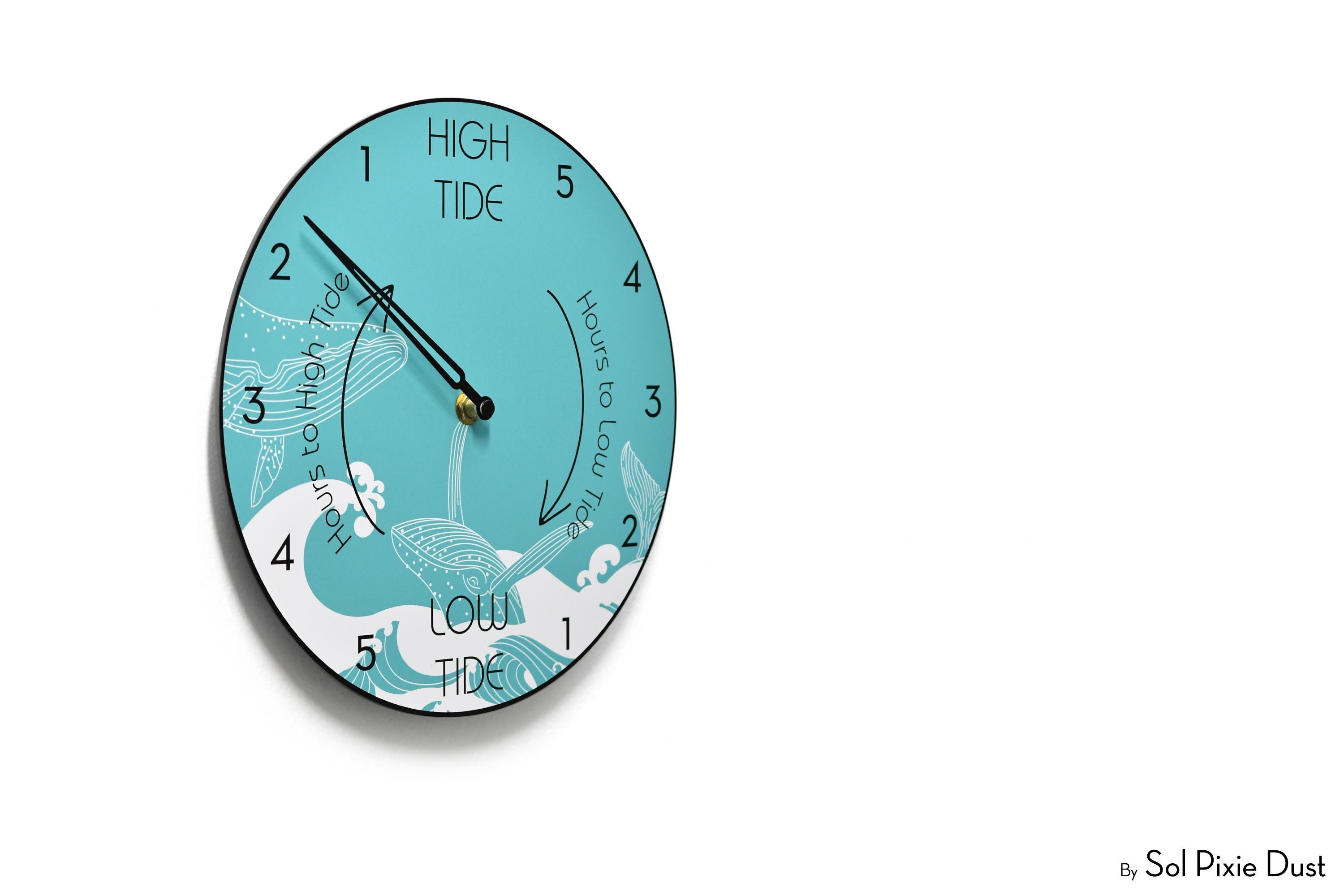 Tide Wall Clock - Round Clock - Sea Tide Tracker - Whale Unique Wall ...