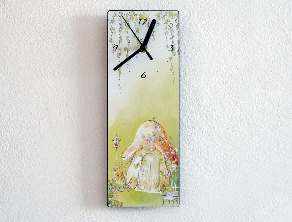 Fairy mushroom house Wall Clock | Etsy