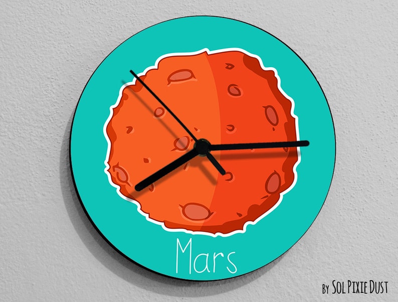 Planet Mars 2 - Wall Clock - Etsy