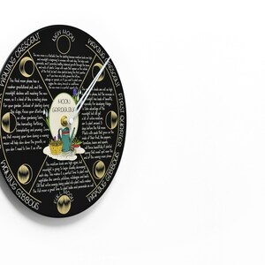 Moon Phase Wall Clock - Lunar Cycle - Round Black - Farmer Gift ...