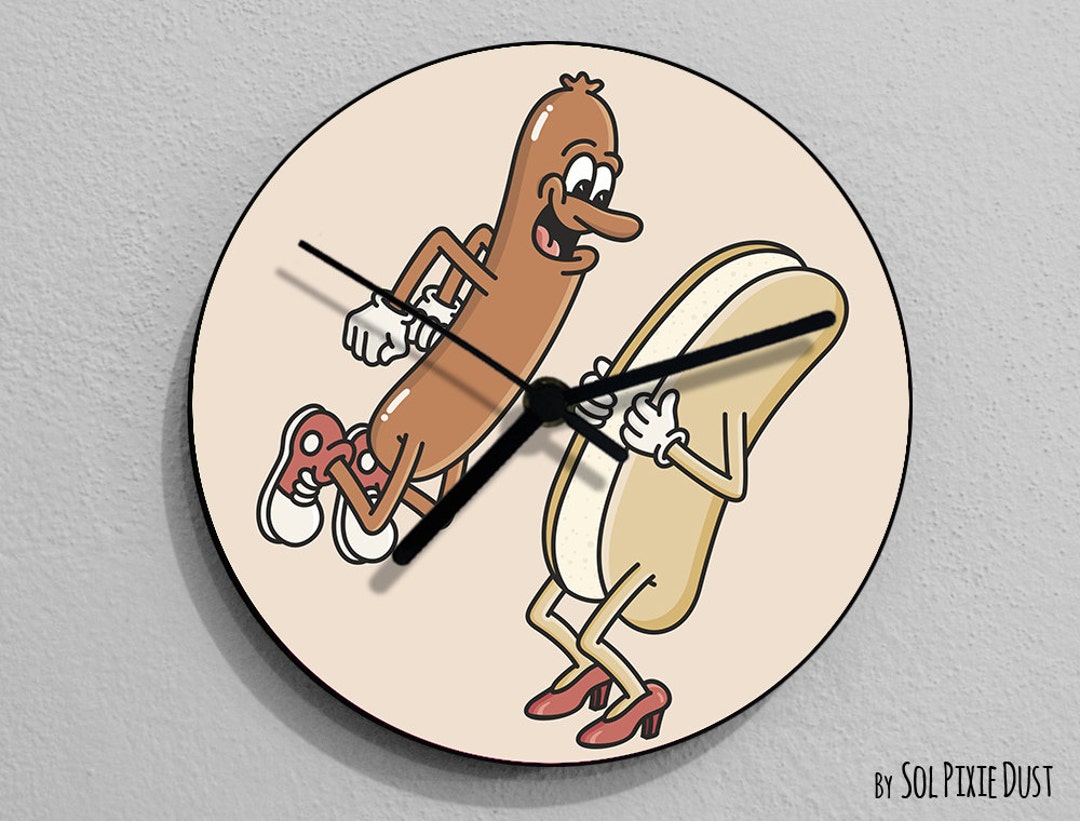 Funny Hot Dog - Kitchen Wall Clock - Etsy