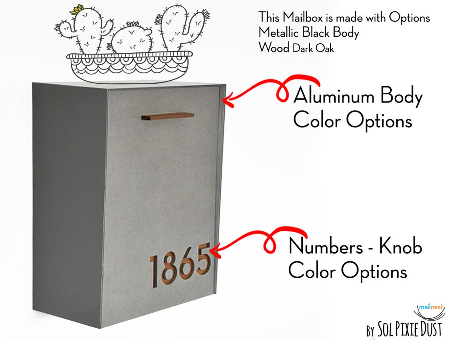 Mailbox With Concrete Face (door), Aluminum Body and Wood Vanish ...