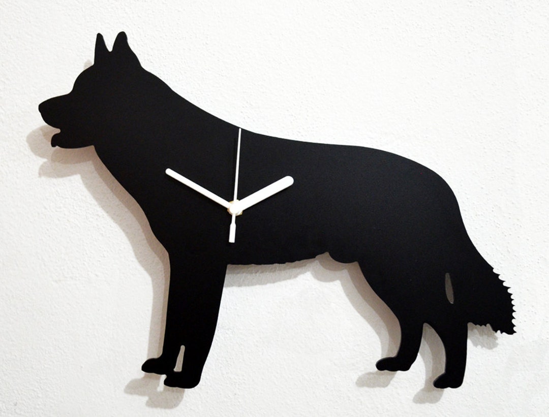 Siberian Husky - Wall Clock Silhouette - Etsy