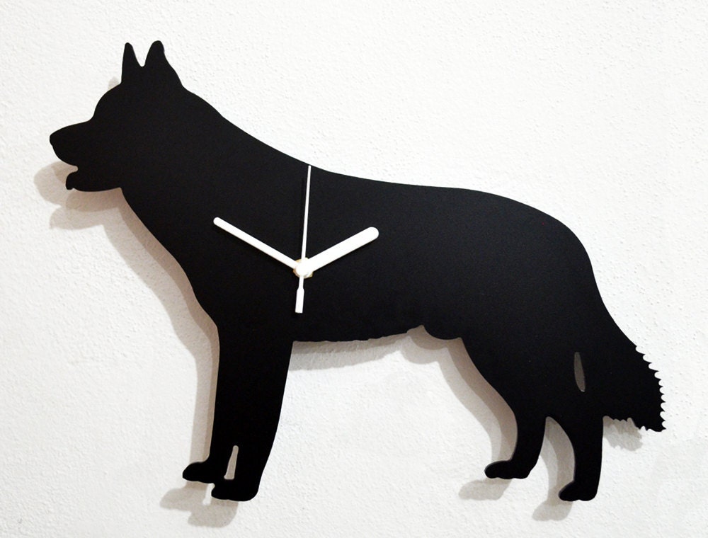 Siberian Husky Wall Clock Silhouette - Etsy
