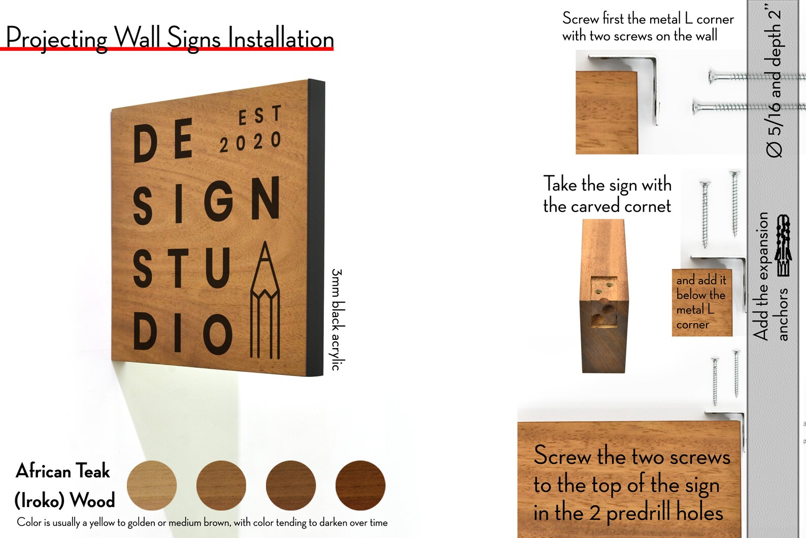 Double Sided Modern Projecting Sign - Custom Business Name Sign ...